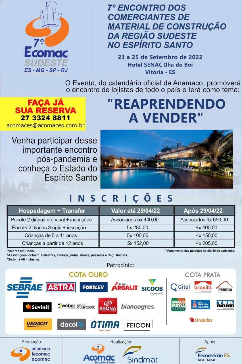 Faça sua reserva para o Ecomac Sudeste! - ANAMACO